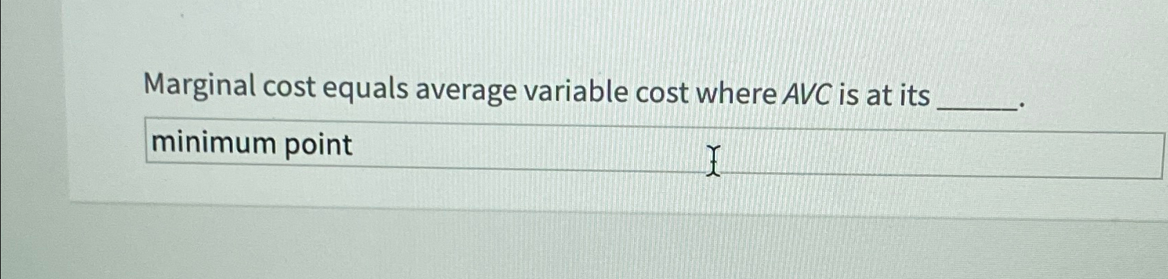Solved Marginal cost equals average variable cost where AVC | Chegg.com