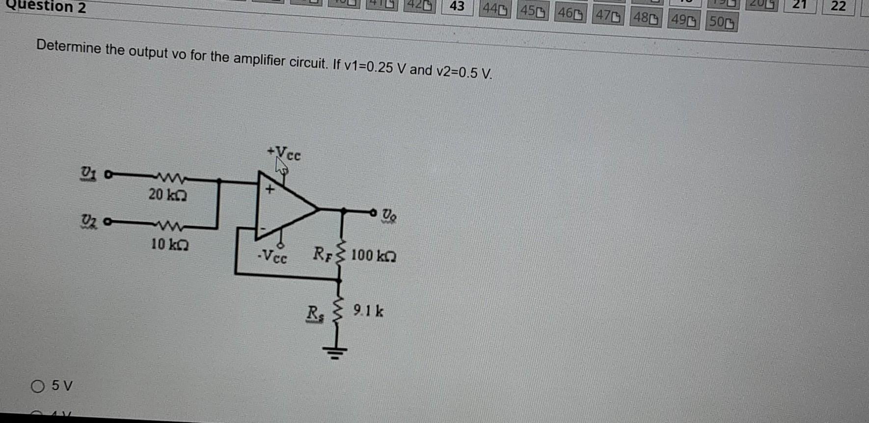 Solved Determine the output vo for the amplifier circuit. If | Chegg.com
