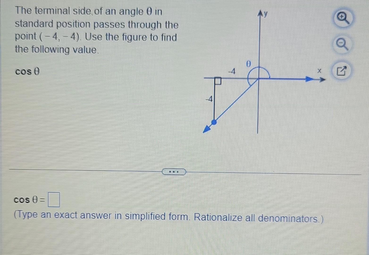 Solved The Terminal Side Of An Angle θ In Standard Position 