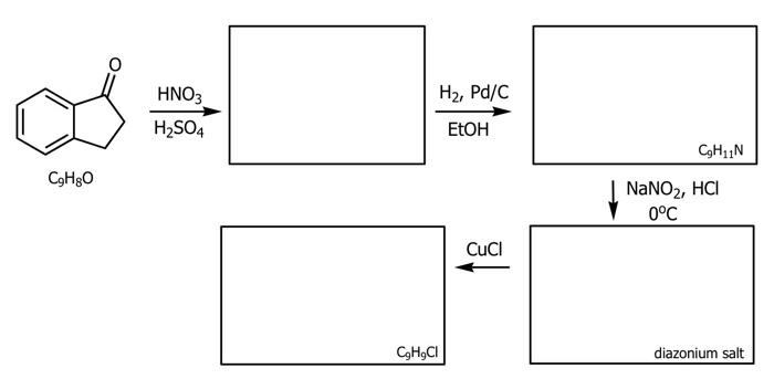 Solved HNO3 H2SO4 H2, Pd/C EtOH CHIN CH80 NaNO2, HCI V 0°C | Chegg.com