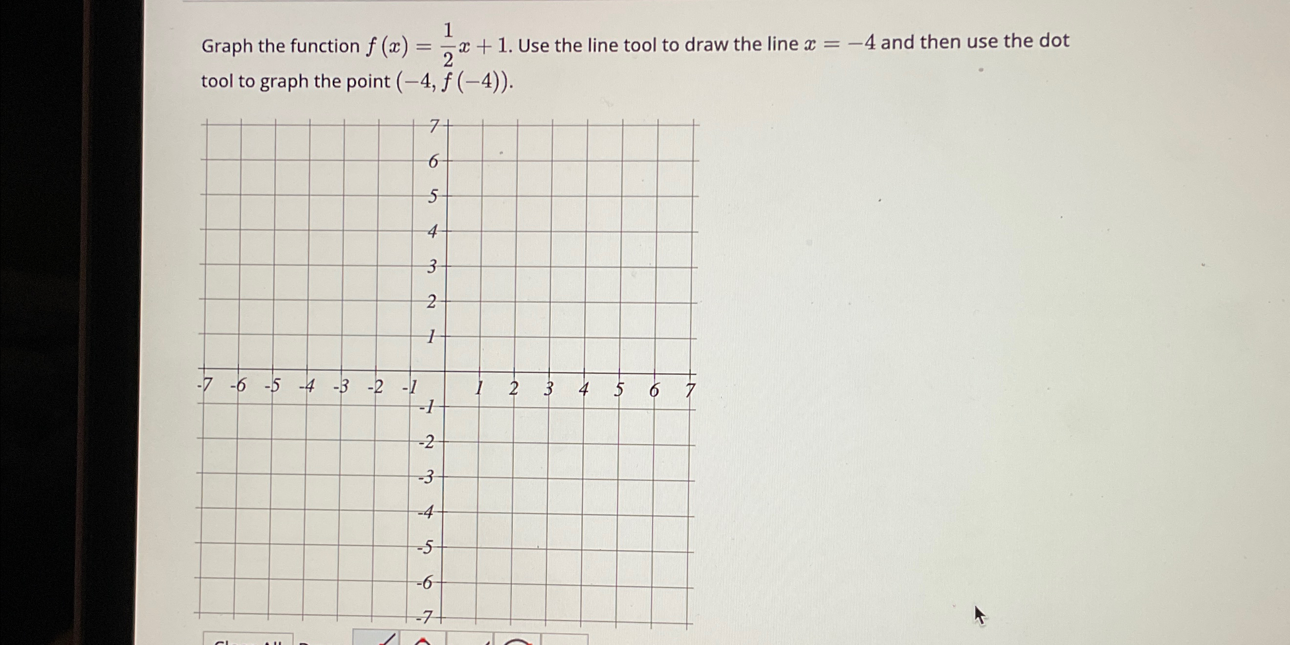 Solved Graph the function f(x)=12x+1. ﻿Use the line tool to | Chegg.com