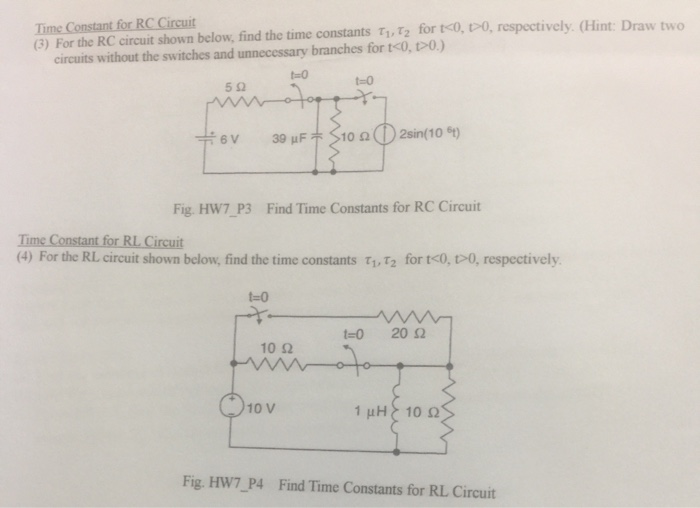 Solved Time Constant for RC Circuit (3) For the RC circuit | Chegg.com