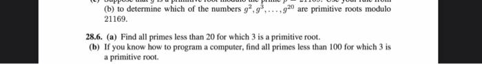 Solved (b) to determine which of the numbers g2,g3,…,g20 are | Chegg.com
