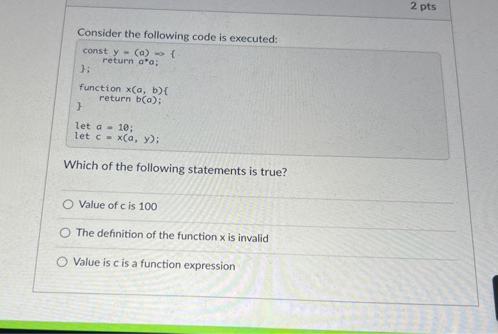 Solved Consider the following code is executed: const | Chegg.com
