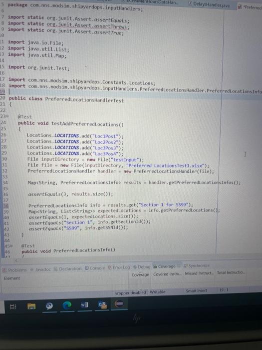 Please Need help finishing this junit test with | Chegg.com