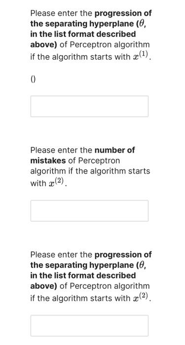 Solved Consider applying the perceptron algorithm through | Chegg.com