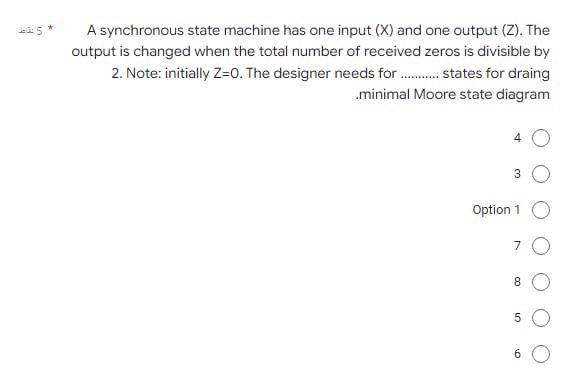 Solved 20:5* A synchronous state machine has one input (X) | Chegg.com