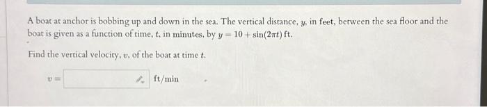 Solved A boat at anchor is bobbing up and down in the sea. | Chegg.com