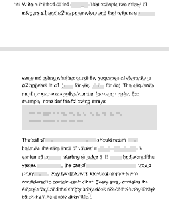 Solved Create the contains method described in Exercise 14 | Chegg.com