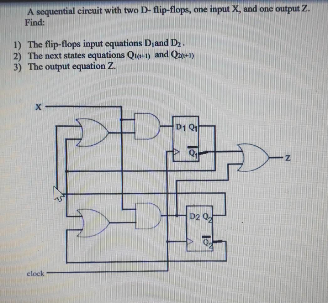Solved A sequential circuit with two D-flip-flops, one input | Chegg.com