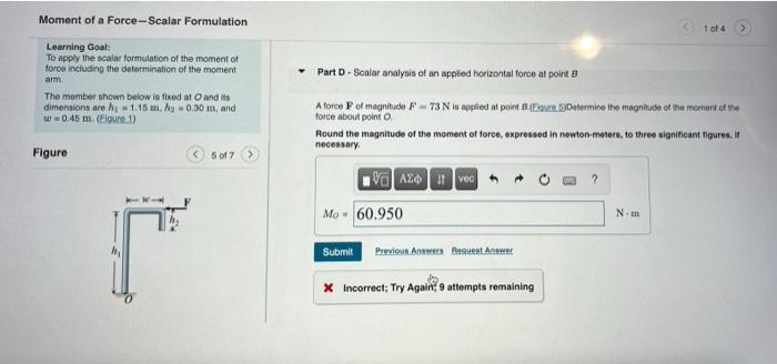 Solved mings ering Learning Goal: To apply the scalar | Chegg.com