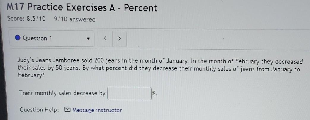 Solved M17 Practice Exercises A - Percent Score: 8.5/10 9/10 | Chegg.com