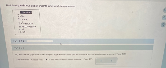 Solved The following TI-84 Plus display presents some | Chegg.com