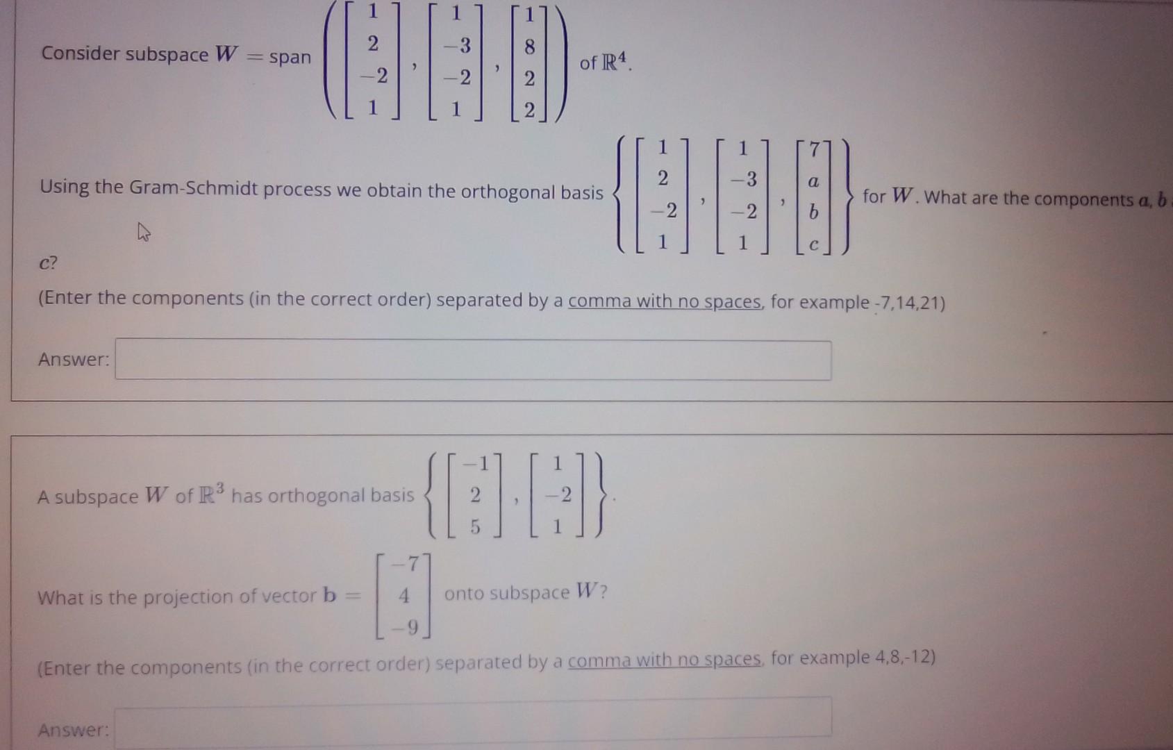 Solved Consider subspace | Chegg.com