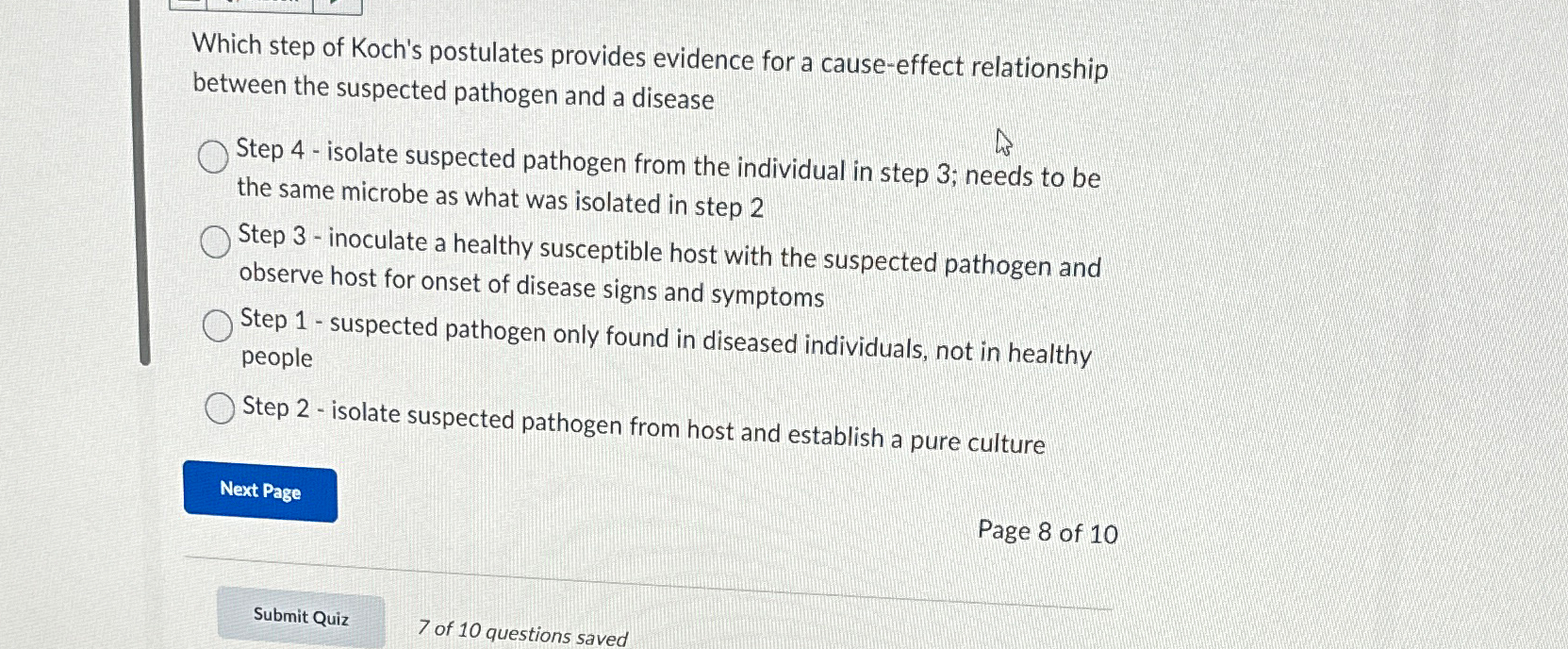 Solved Which step of Koch's postulates provides evidence for | Chegg.com