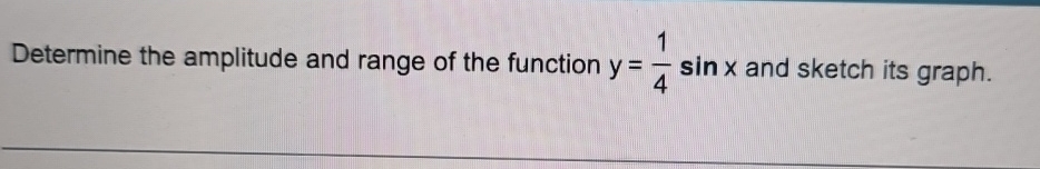 Solved Determine the amplitude and range of the function | Chegg.com