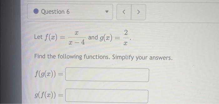 Solved Let f(x)=x−4x and g(x)=x2. Find the following | Chegg.com