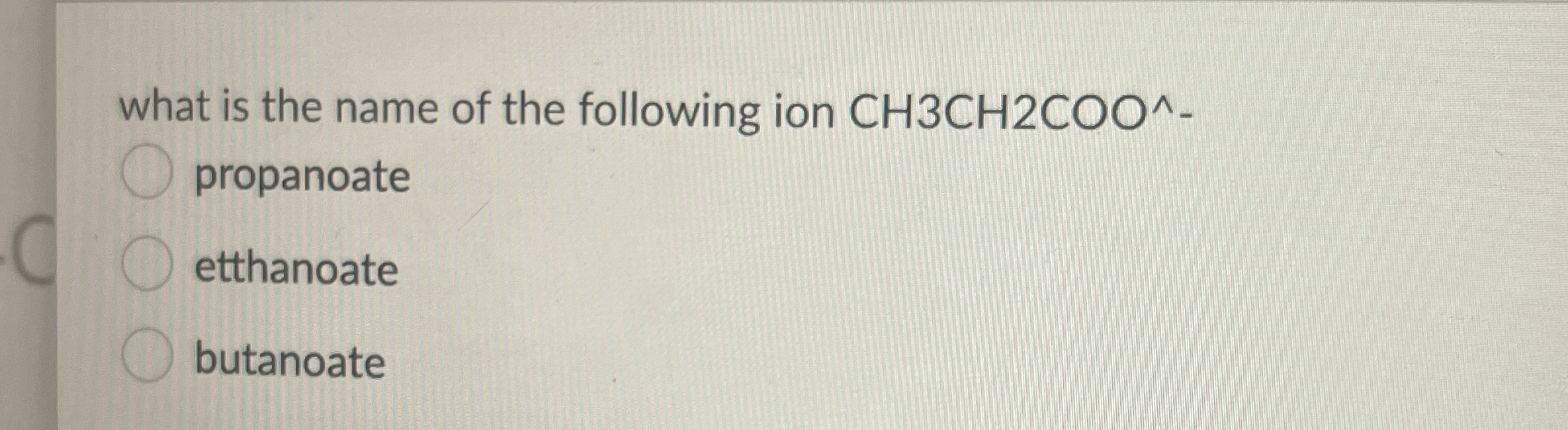Solved what is the name of the following ion | Chegg.com