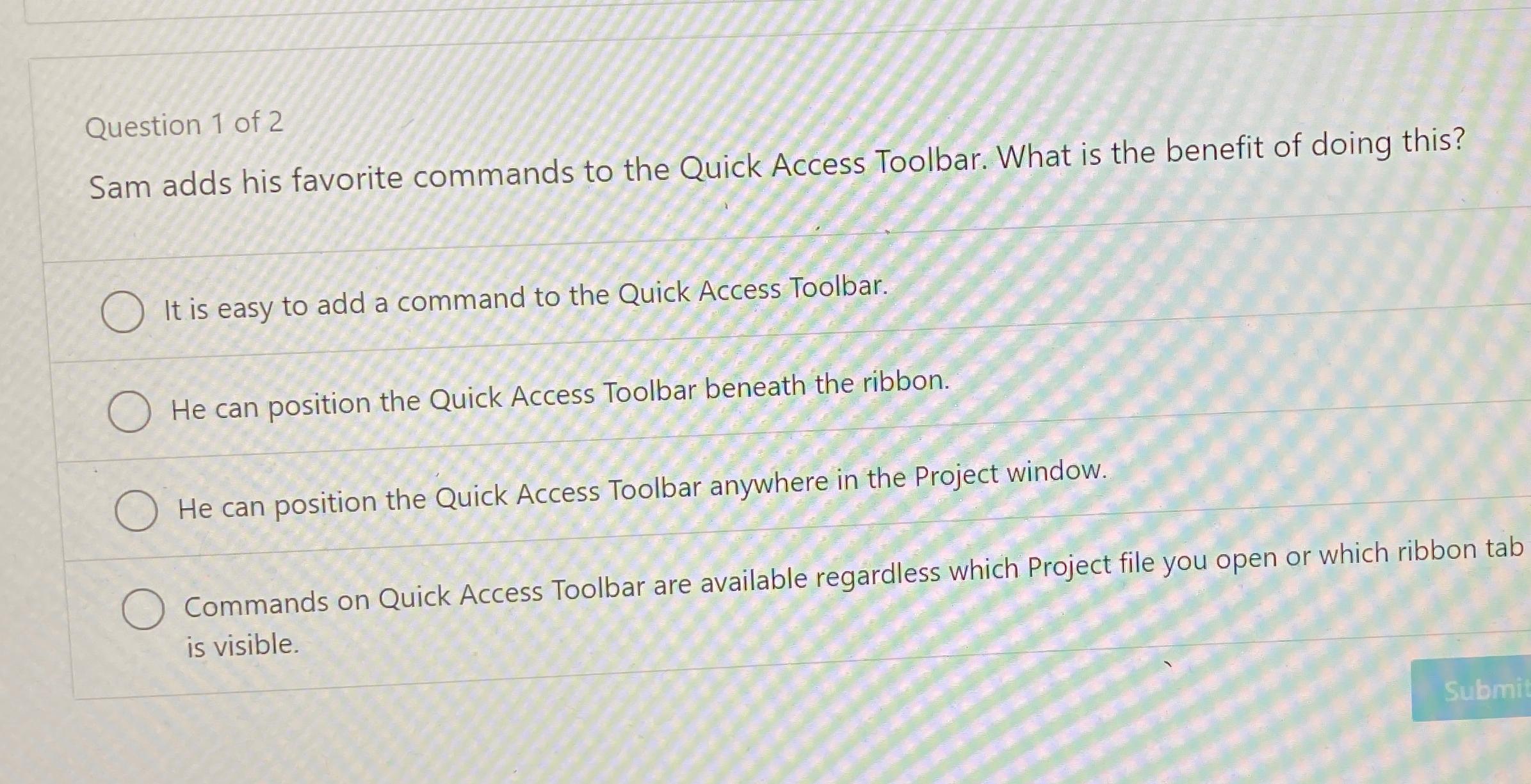 Solved Question 1 ﻿of 2Sam adds his favorite commands to the | Chegg.com