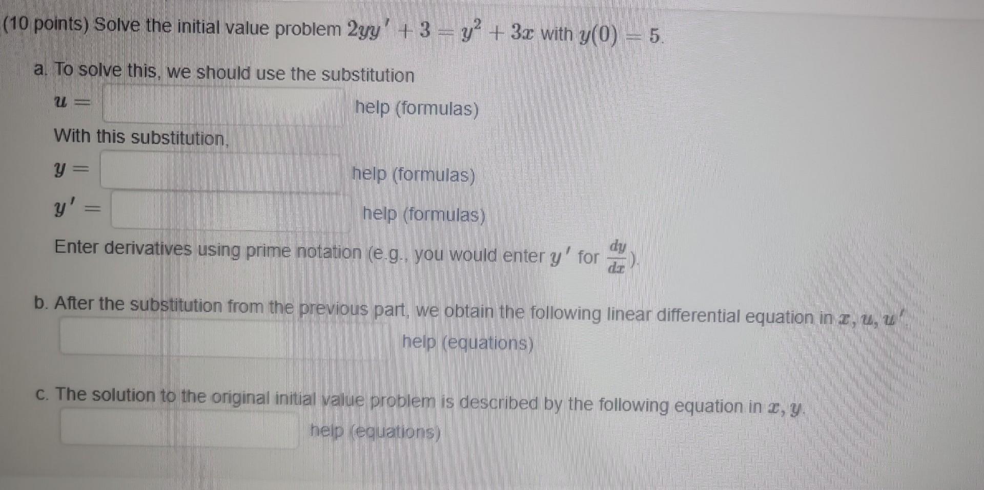 Solved 10 points) Solve the initial value problem | Chegg.com