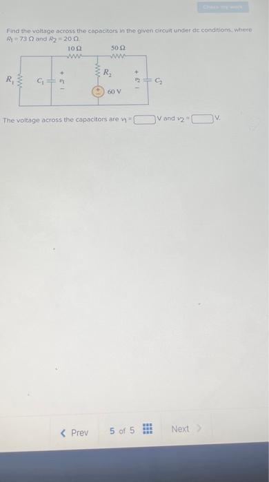 Solved Find the voltage ocross the capacitors in the given | Chegg.com