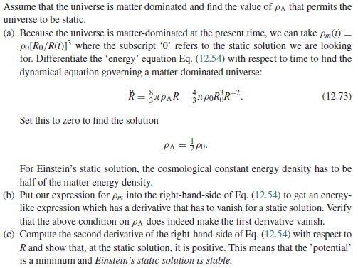 Solved Assume That The Universe Is Matter Dominated And Find