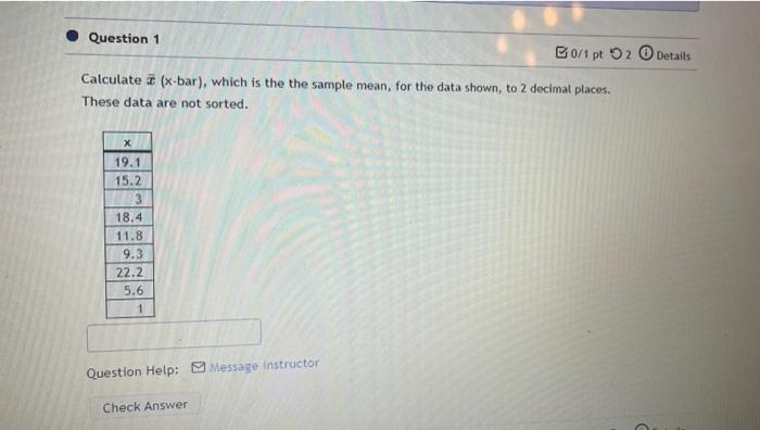 Solved Question 1 B0/1 pt 2 Details Calculate