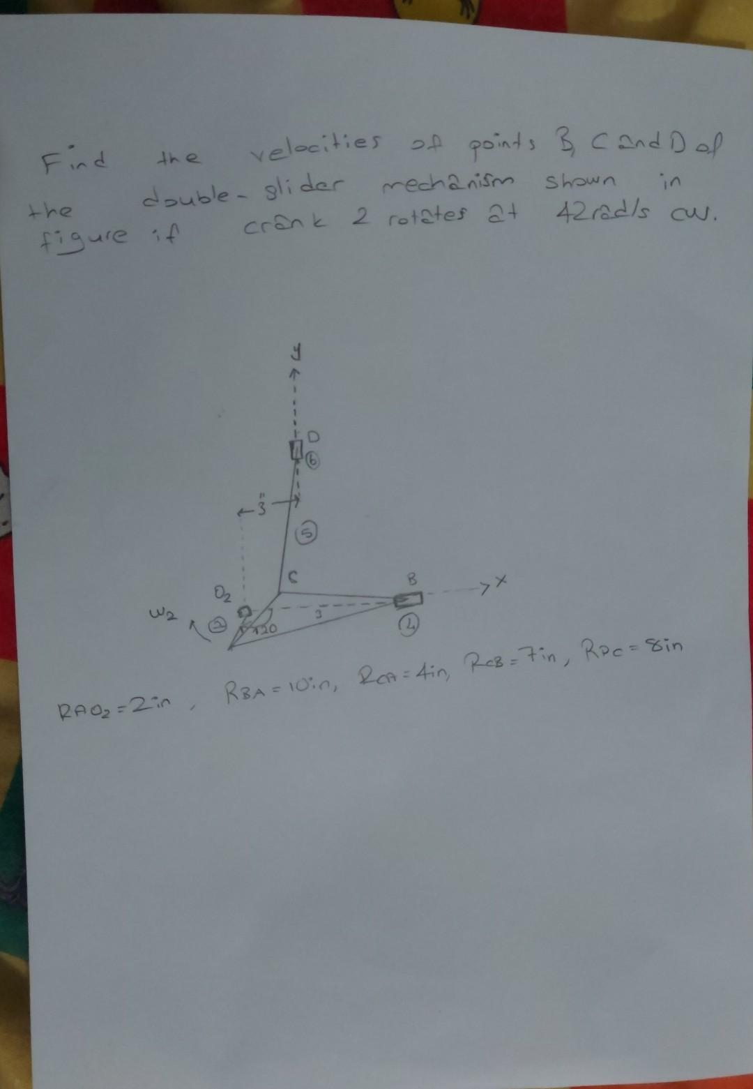 Solved velocities of points B, cand Dad the , mechanism | Chegg.com