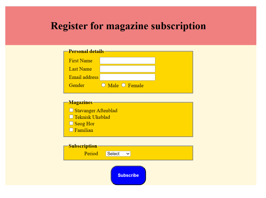 Solved Html And Cssregister For Magazine 