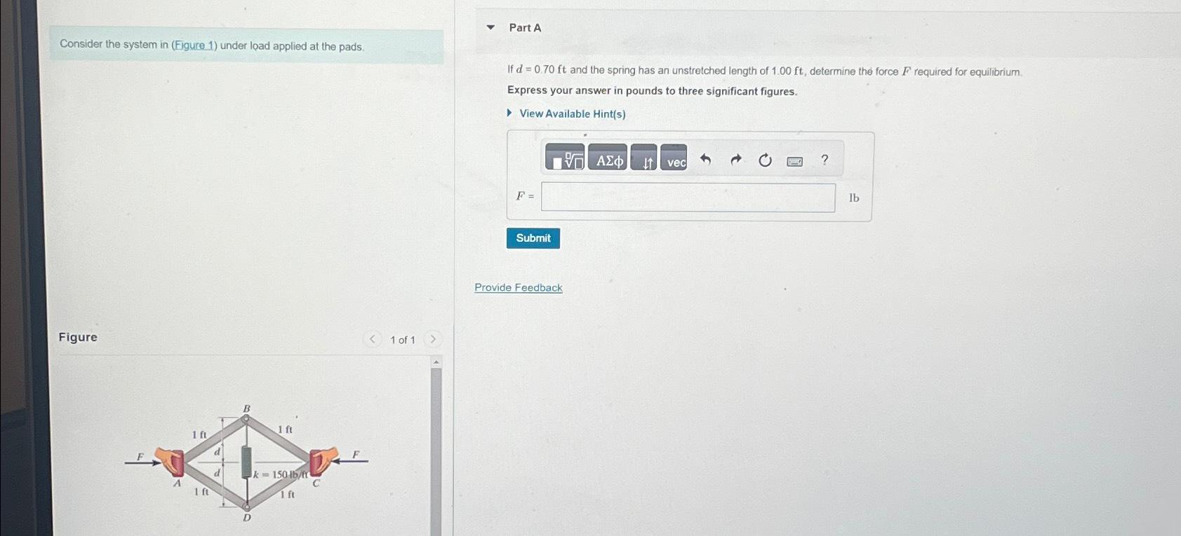 Solved Part AConsider the system in (Figure 1) ﻿under load | Chegg.com