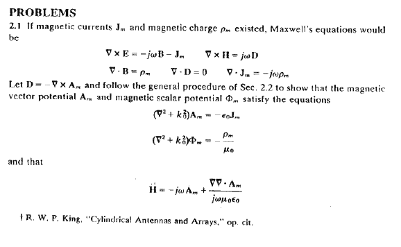 Solved PROBLEMS2.1 ﻿If magnetic currents Jm ﻿and magnetic | Chegg.com