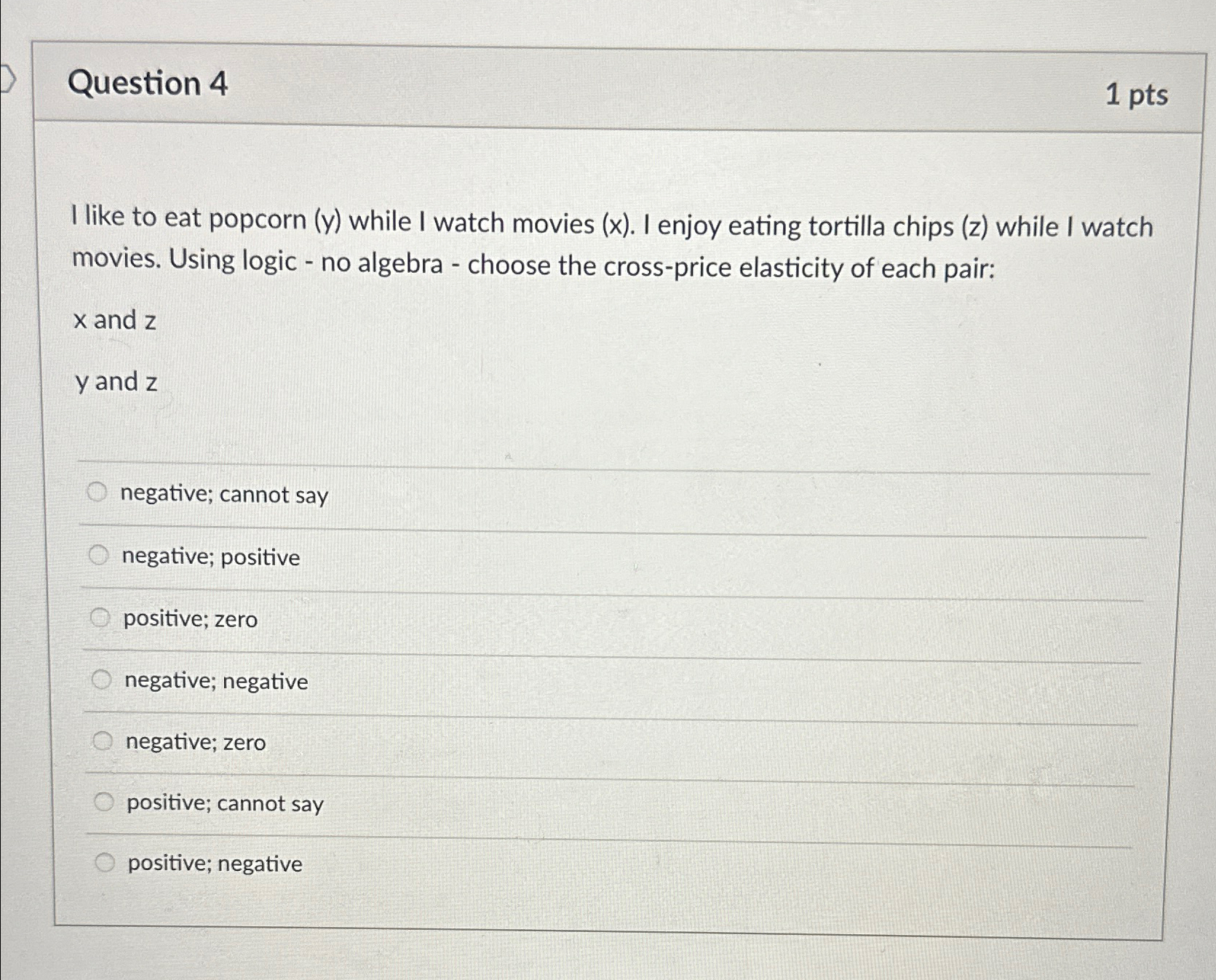 Solved Question 41ptsI like to eat popcorn (y) ﻿while I | Chegg.com