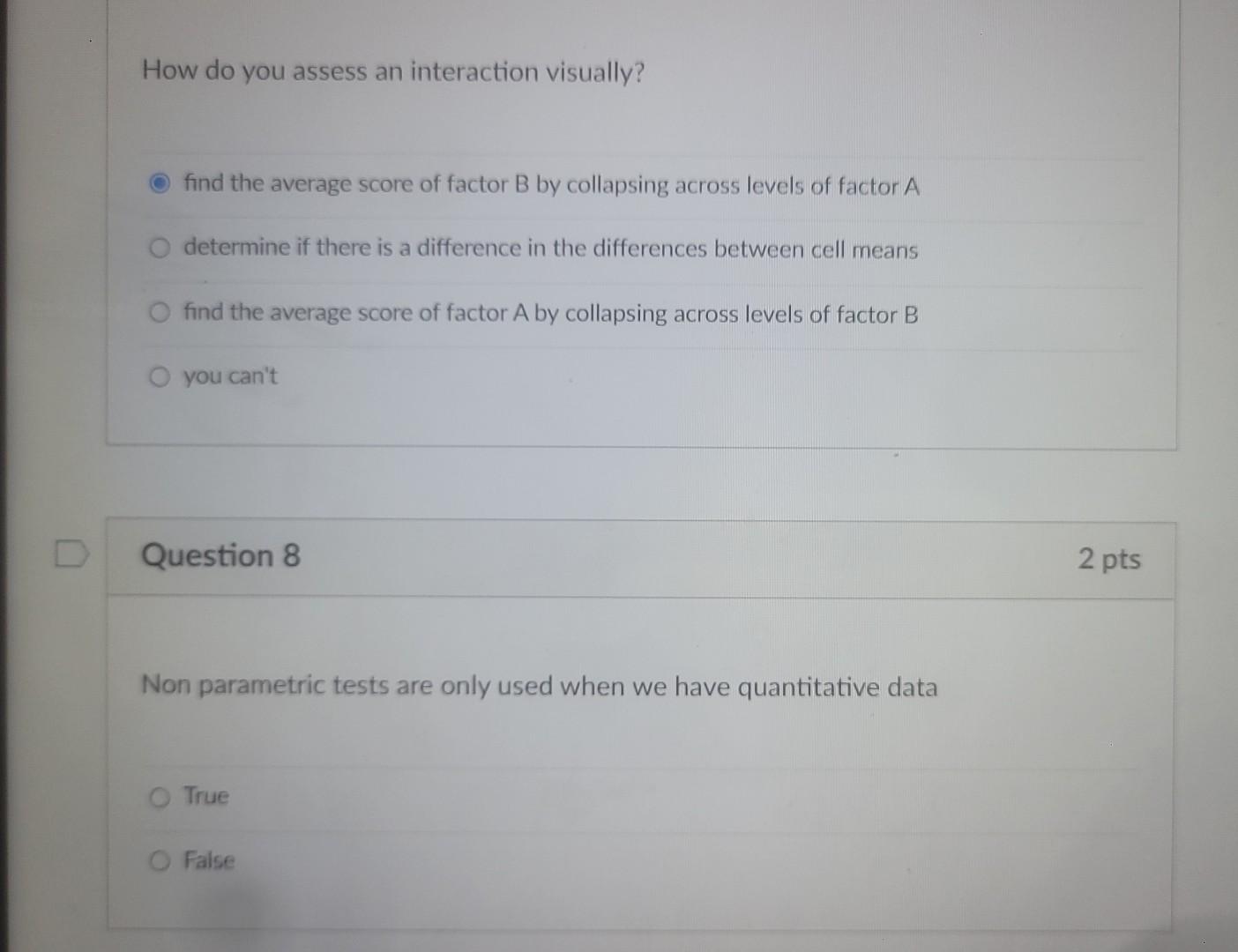 Solved How do you assess an interaction visually? find the | Chegg.com