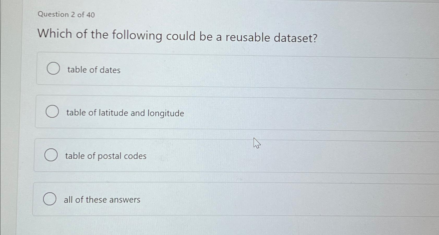 Solved Question 2 ﻿of 40Which of the following could be a | Chegg.com