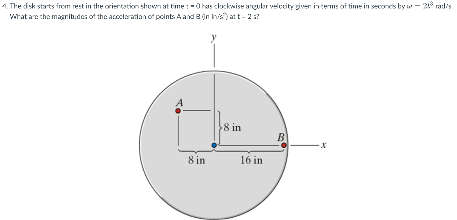 Solved The disk starts from rest in the orientation shown at | Chegg.com