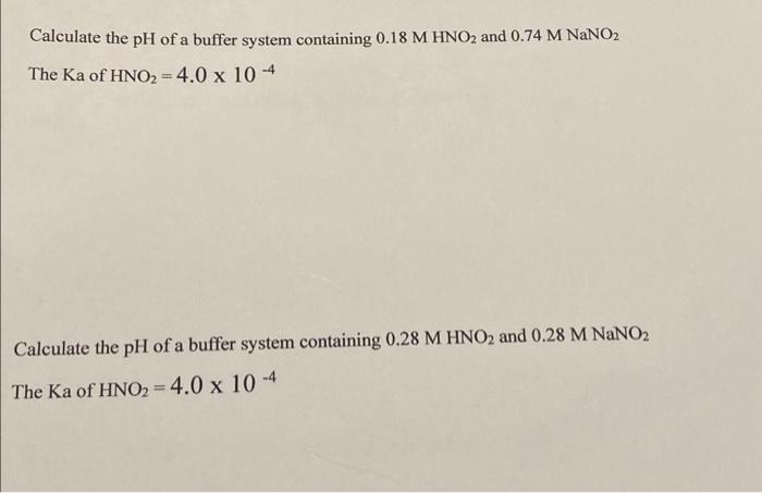 Solved Calculate the pH of a buffer system containing 0.18 M | Chegg.com
