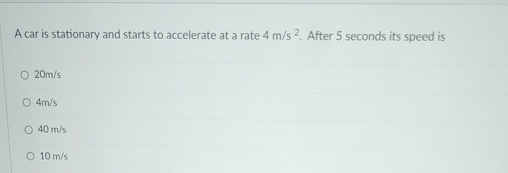 Solved A car is stationary and starts to accelerate at a | Chegg.com