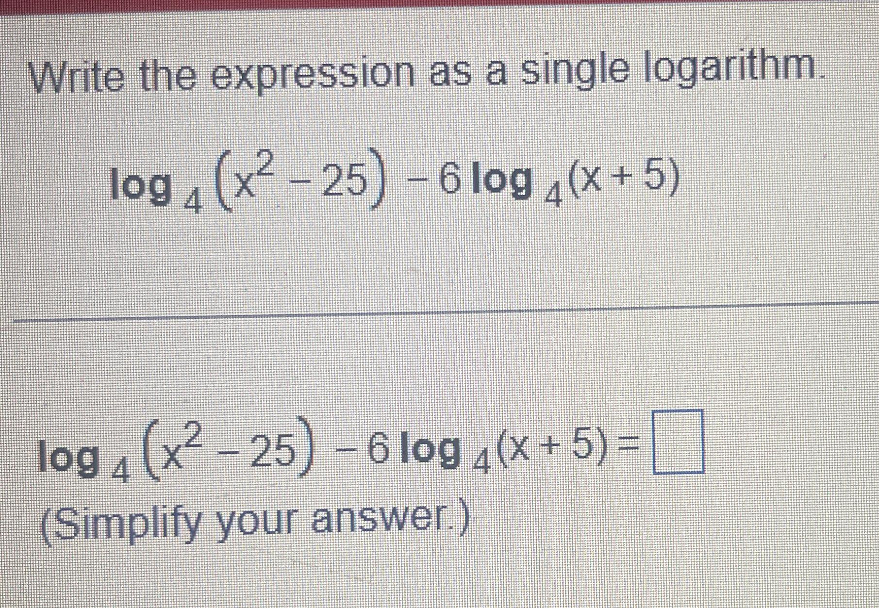 Solved Write the expression as a single | Chegg.com