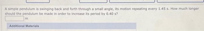 Solved A simple pendulum is swinging back and forth through | Chegg.com