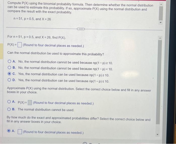 Solved Compute P(X) using the binomial probability formula. | Chegg.com