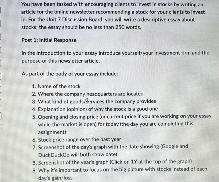 Solved You have been tasked with encouraging clients to | Chegg.com