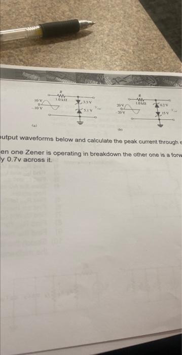 Solved draw 2 output wave forms and calculate peak current | Chegg.com