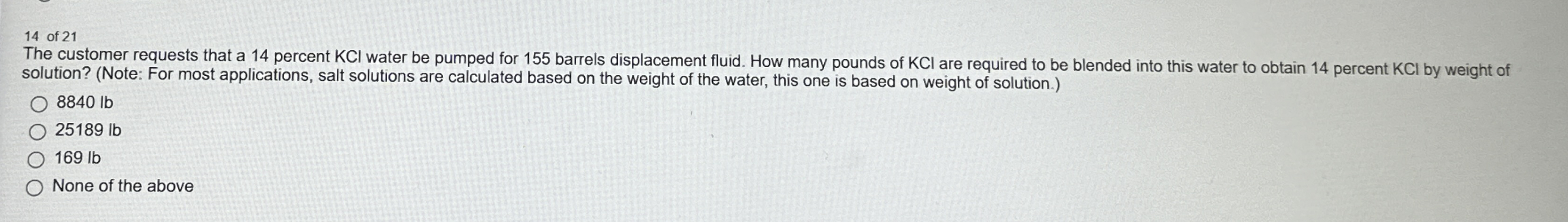 Solved 14 ﻿of 21The customer requests that a 14 ﻿percent KCl | Chegg.com