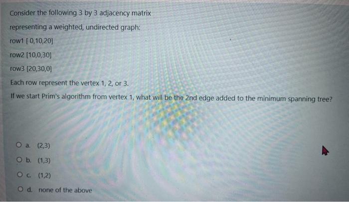 Solved Construct the Adjacency matrix for this graph. How | Chegg.com