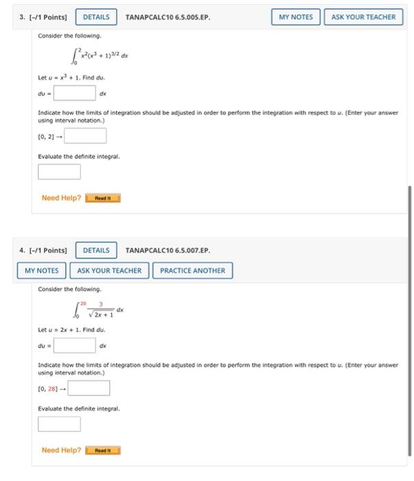 Solved MY NOTES ASK YOUR TEACHER 3. (-/1 Points) DETAILS | Chegg.com