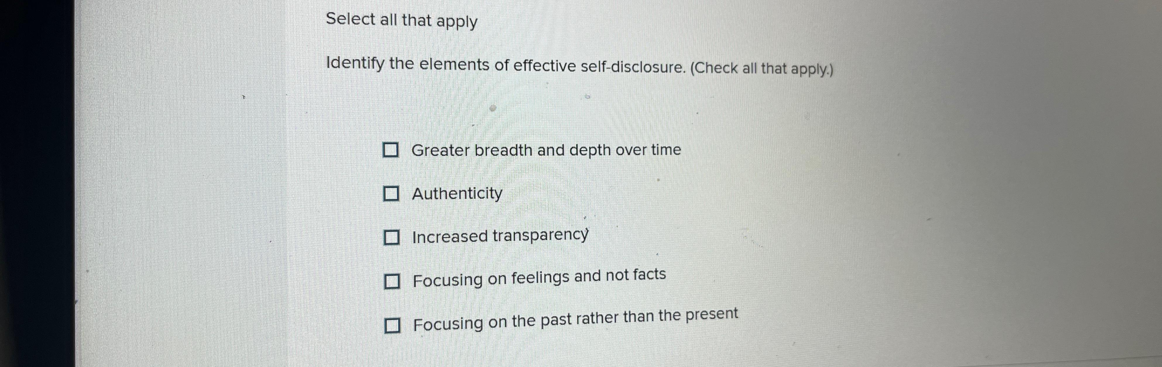 Solved Select all that applyIdentify the elements of | Chegg.com
