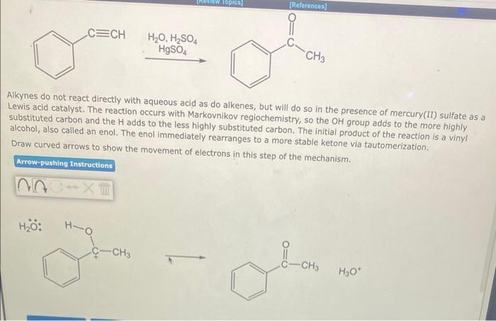 Solved Alkynes do not react directly with aqueous acid as do | Chegg.com