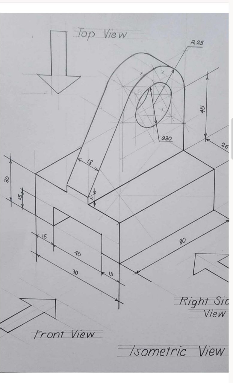 Solved Q1: Sketch the Section view of the given Isometric | Chegg.com