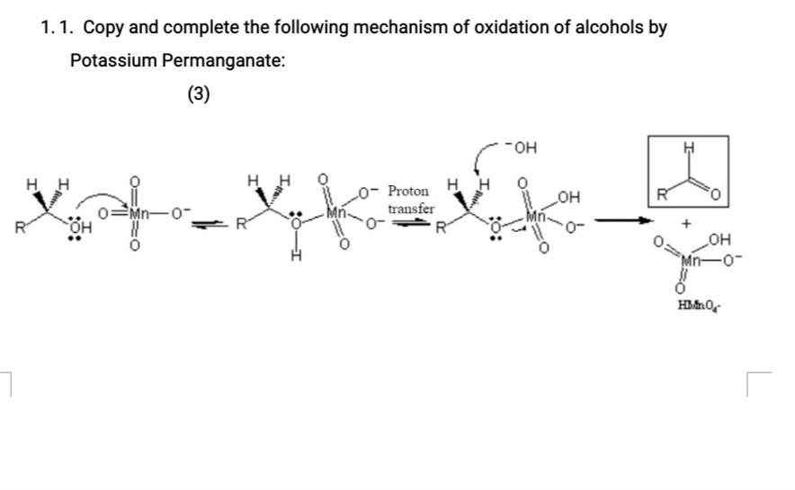 Solved 1. 1. Copy and complete the following mechanism of | Chegg.com