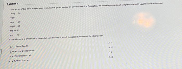 Solved Question 3 In a series of two-point map crosses | Chegg.com
